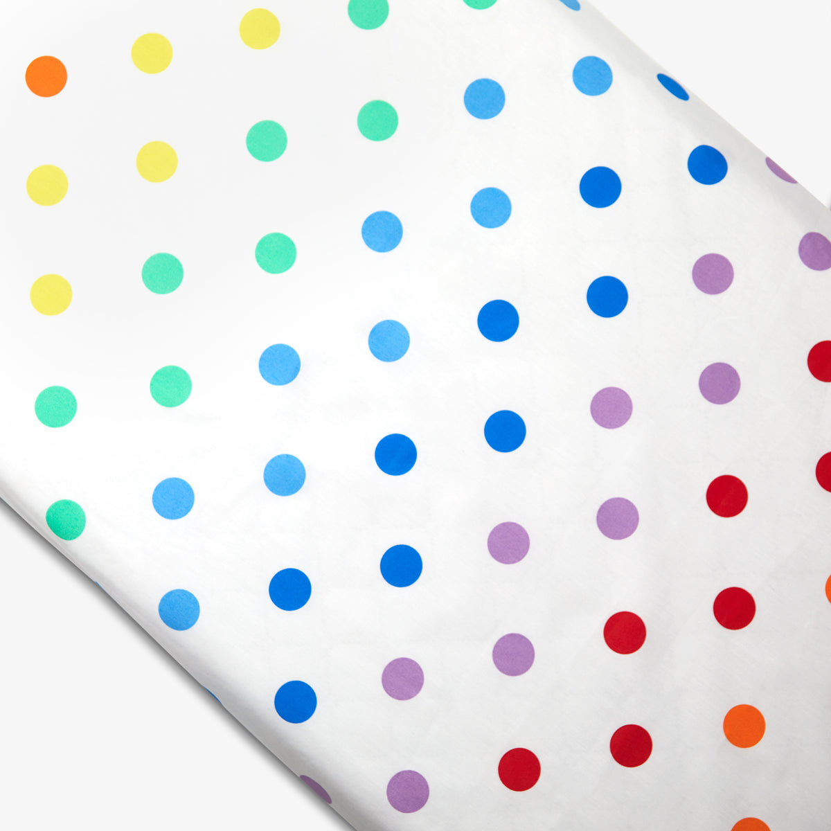 Baby crib fitted sheet in rainbow dot | Primary.com