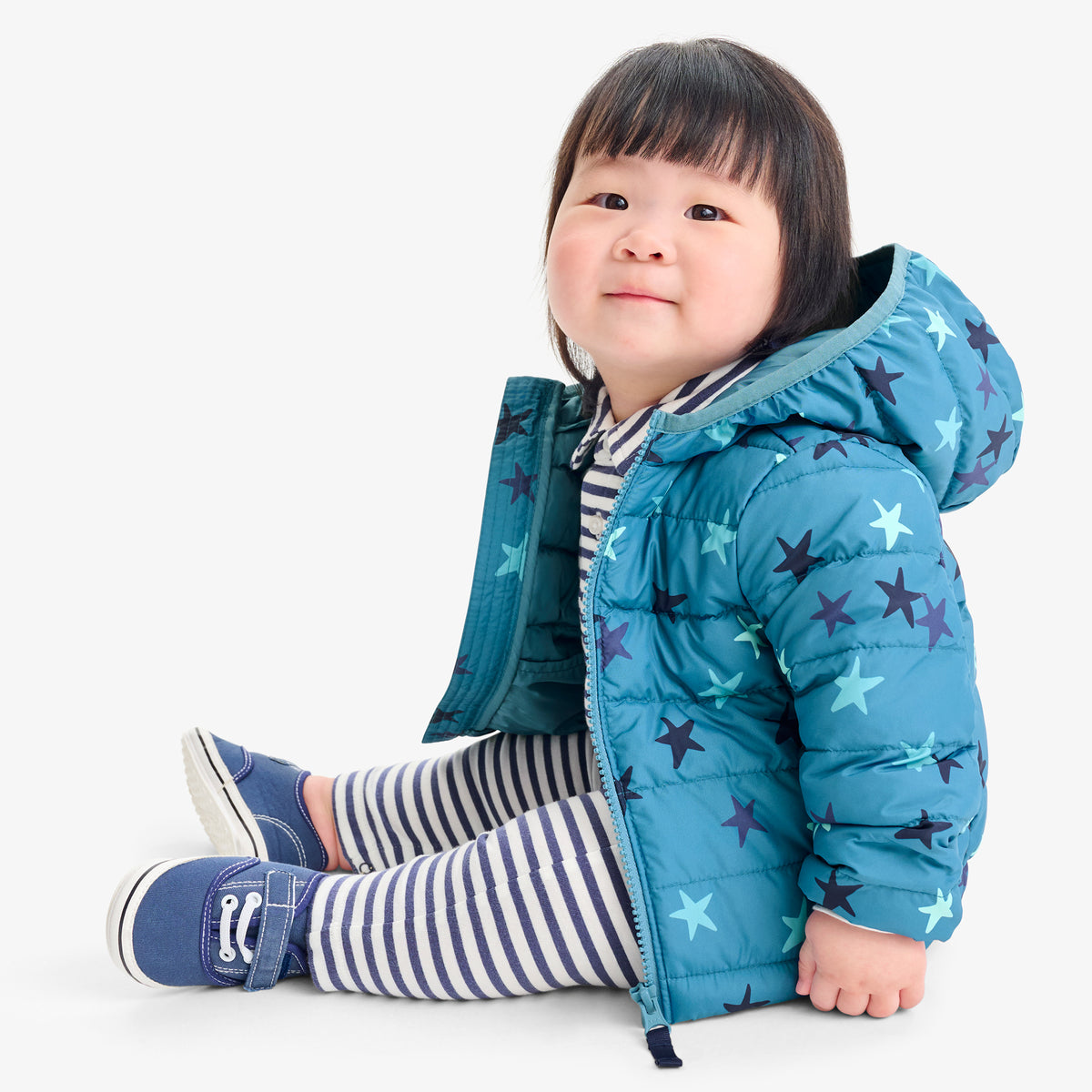Clearance baby lightweight puffer jacket in confetti stars | Primary.com