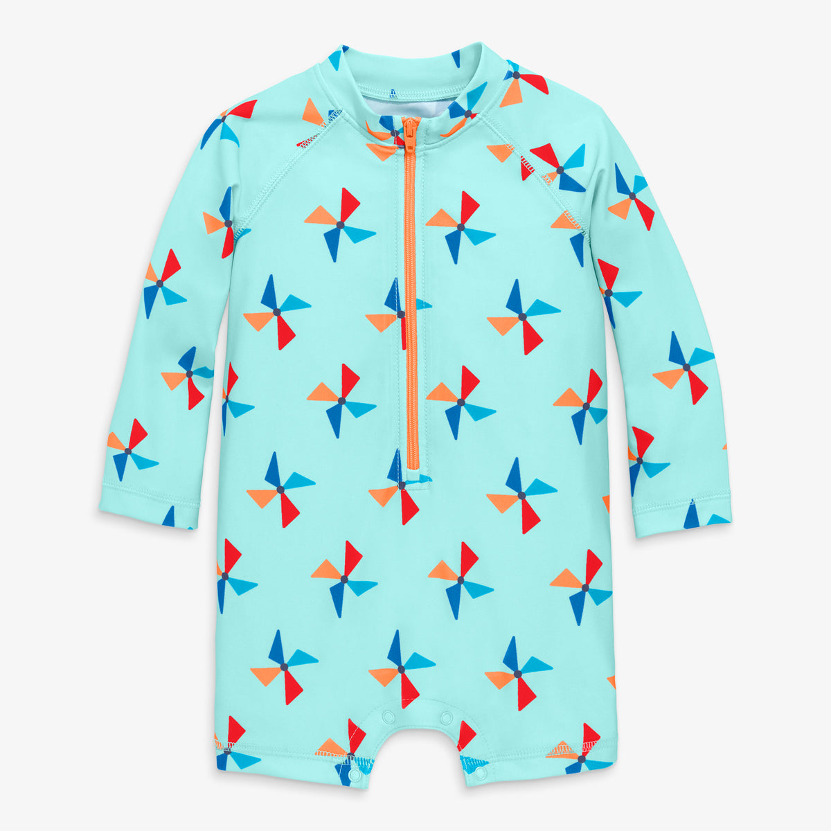 Baby one-piece rash guard in pinwheels | Primary.com