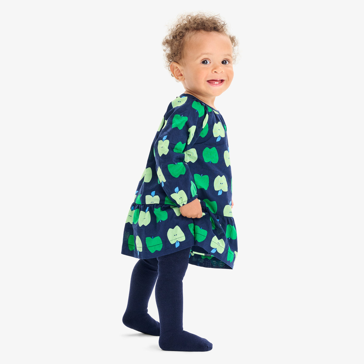 Baby popover dress in apple orchard | Primary.com