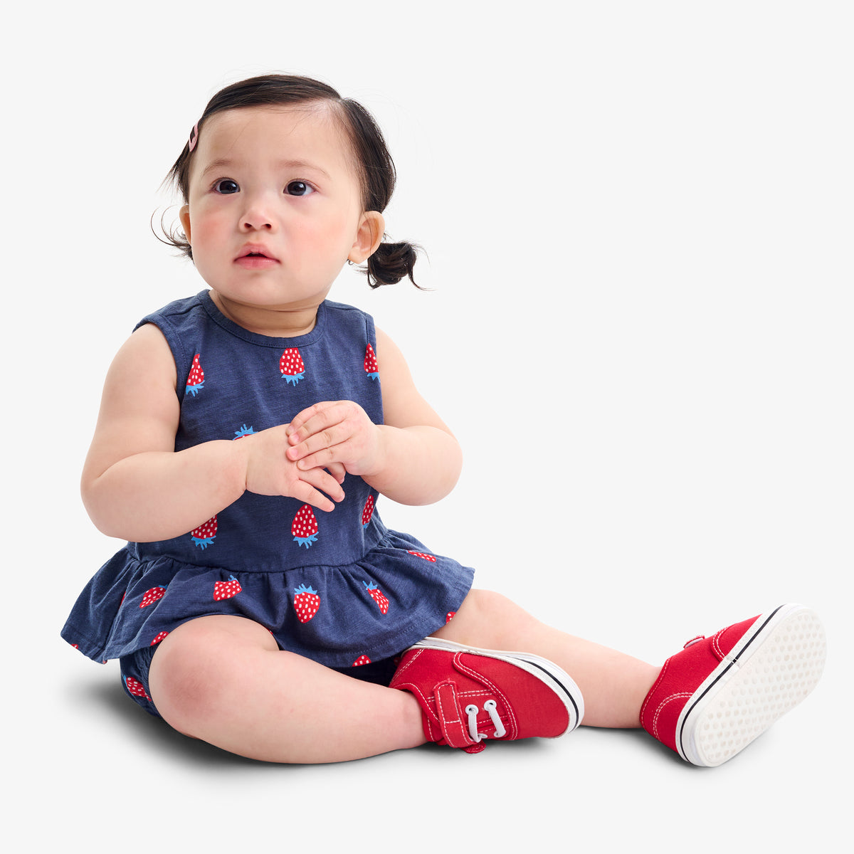 Baby tank & bubble short set in strawberry fields | Primary.com