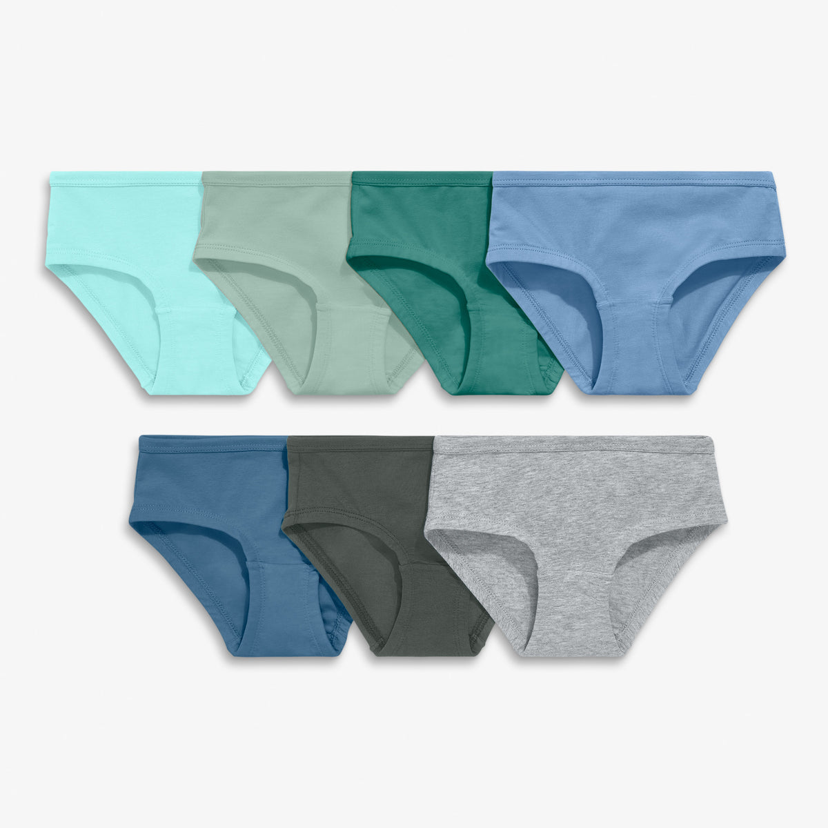 Kids bikini 7-pack in solid neutral mix | Primary.com