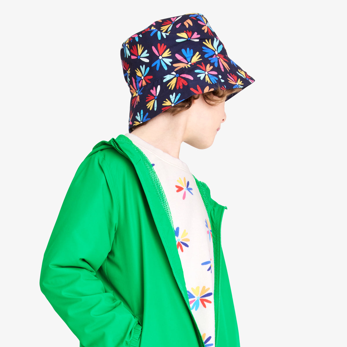 Clearance kids sun hat in bright blooms | Primary.com