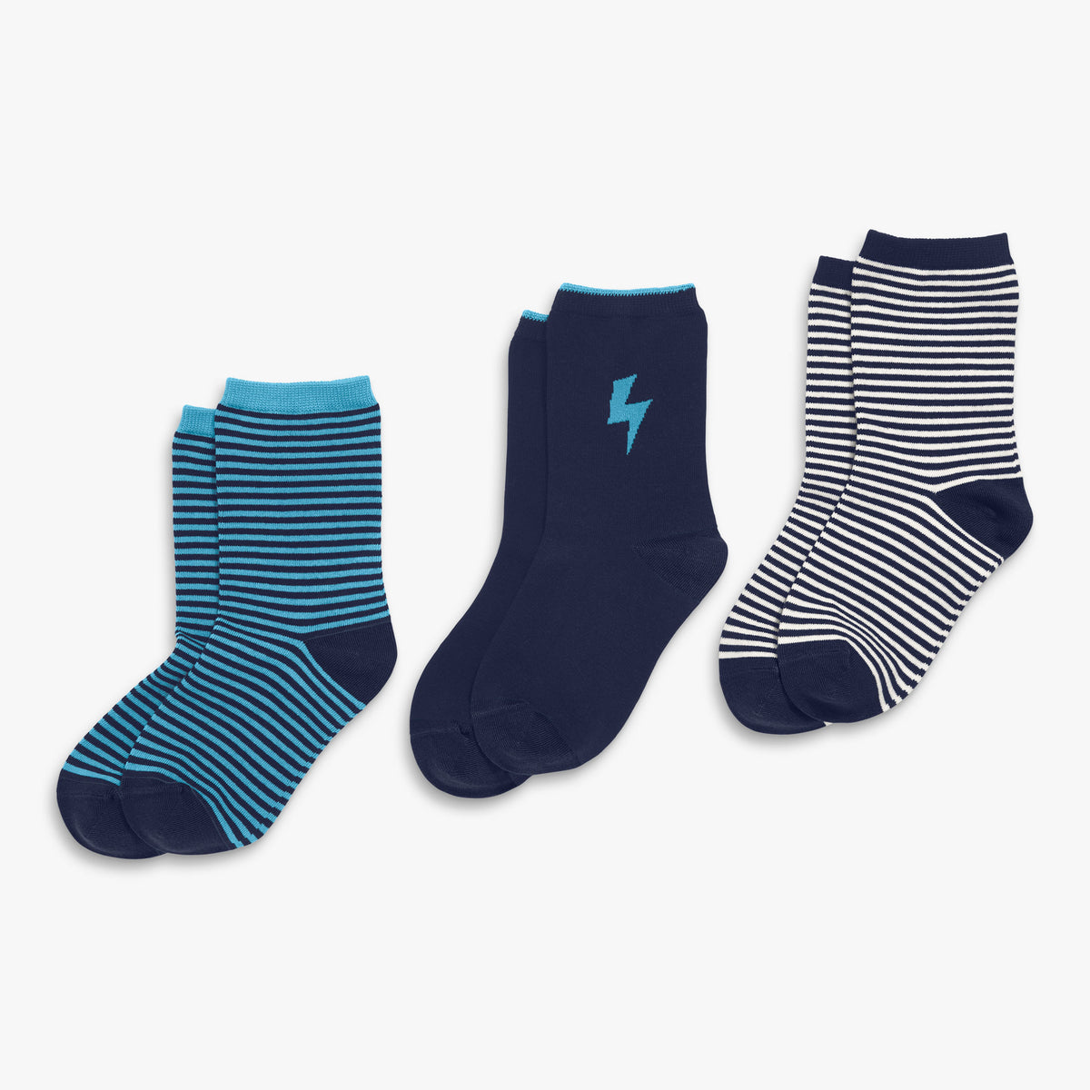 Clearance kids crew sock 3-pack in storm mix | Primary.com