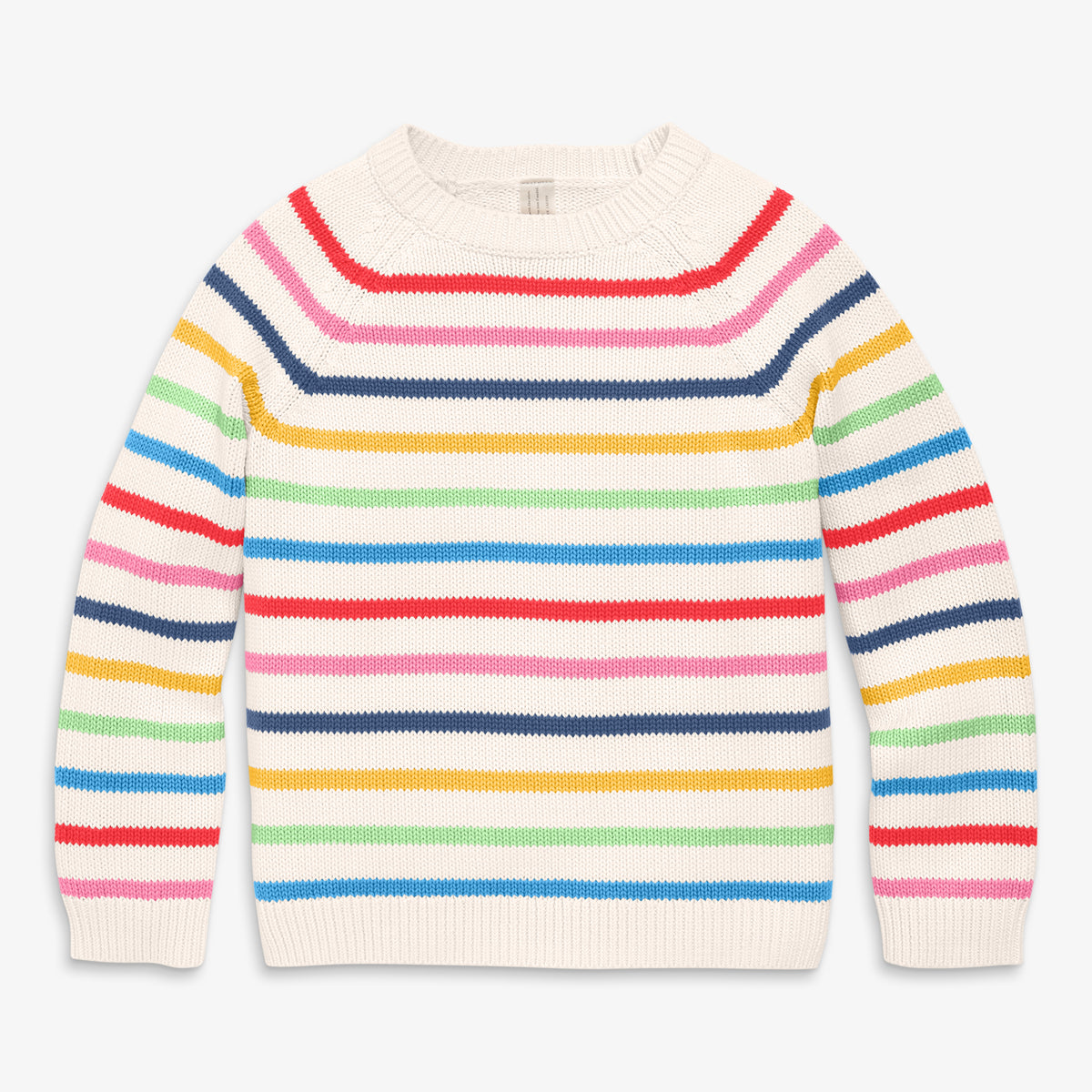Kids crewneck sweater in rainbow stripe | Primary.com