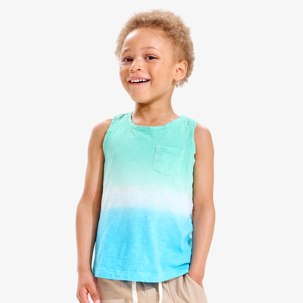 Kids pocket tank in dip-dye | Primary.com