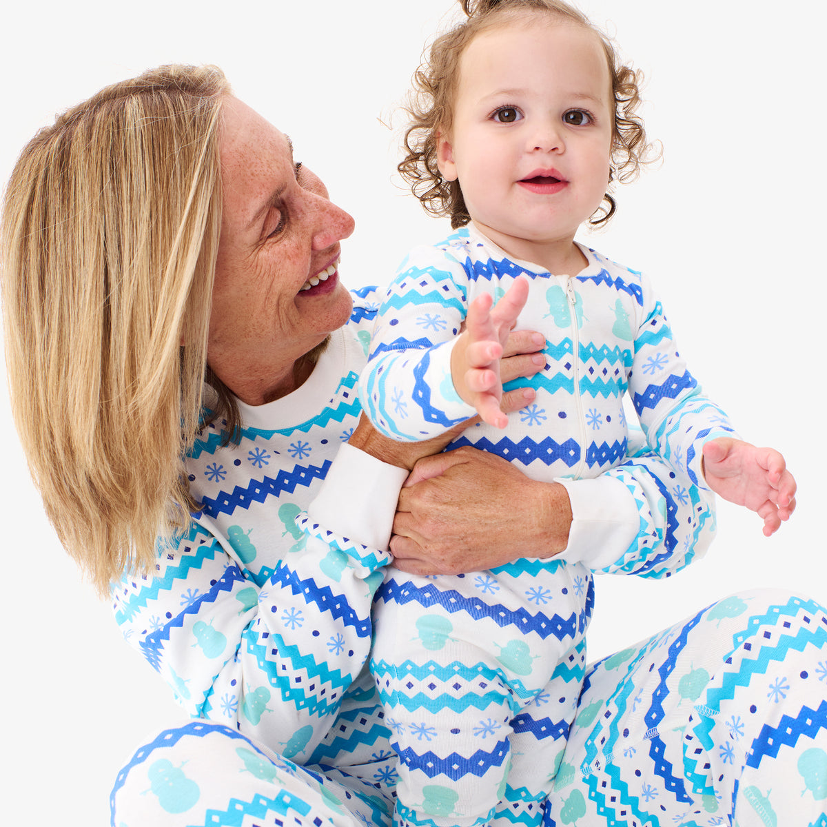 Adult organic pj pant in frosty fair isle (unisex fit) | Primary.com