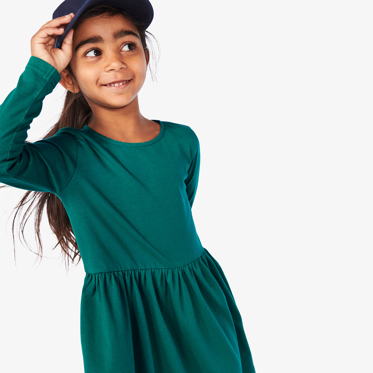 Kids long sleeve perfect pocket dress | Primary.com