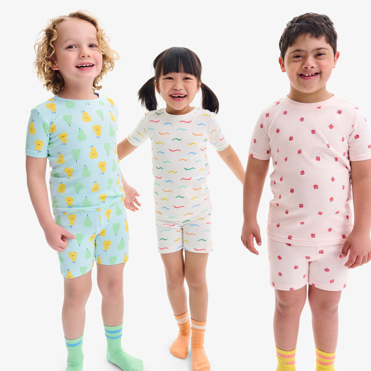 Kids organic PJ short in cutout pears | Primary.com