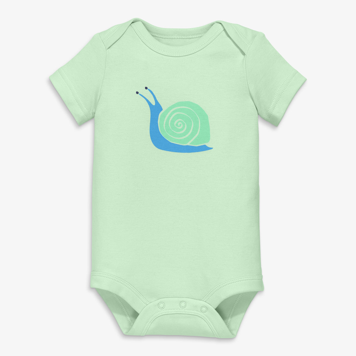 Organic short sleeve snail babysuit | Primary.com