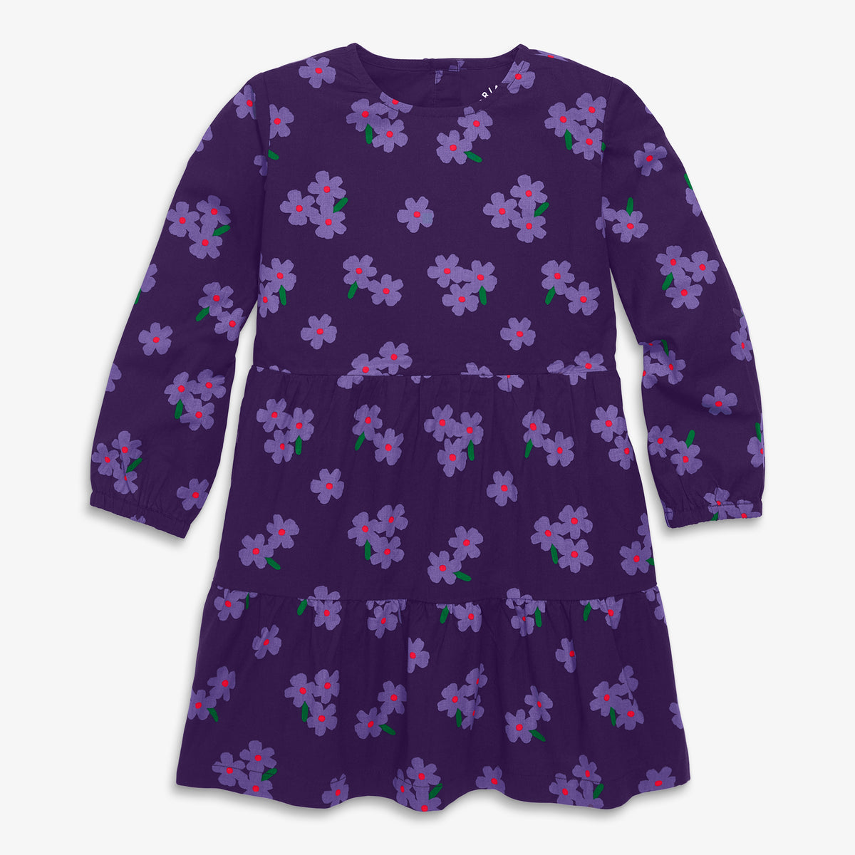 Kids tiered dress in violets | Primary.com