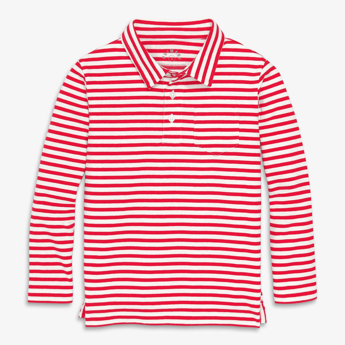 Kids long sleeve polo in stripe | Primary.com