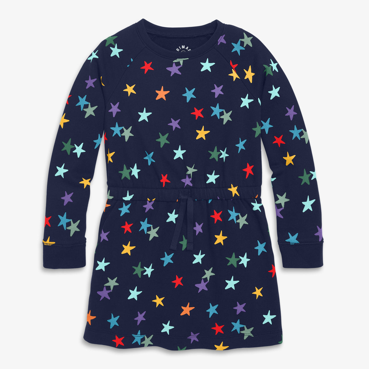 Kids sweatshirt dress in rainbow confetti stars | Primary.com