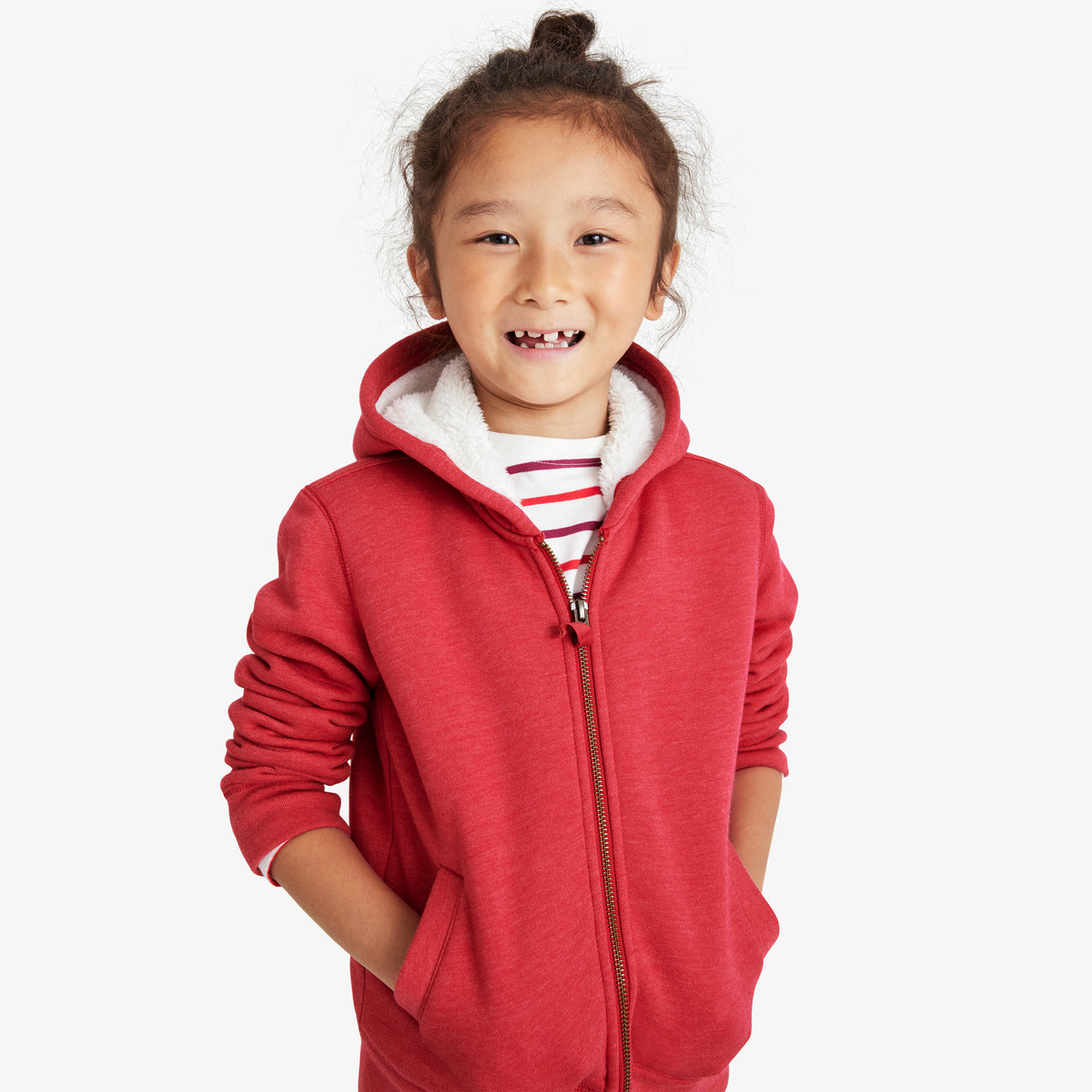 Kids teddy fleece-lined zip hoodie | Primary.com