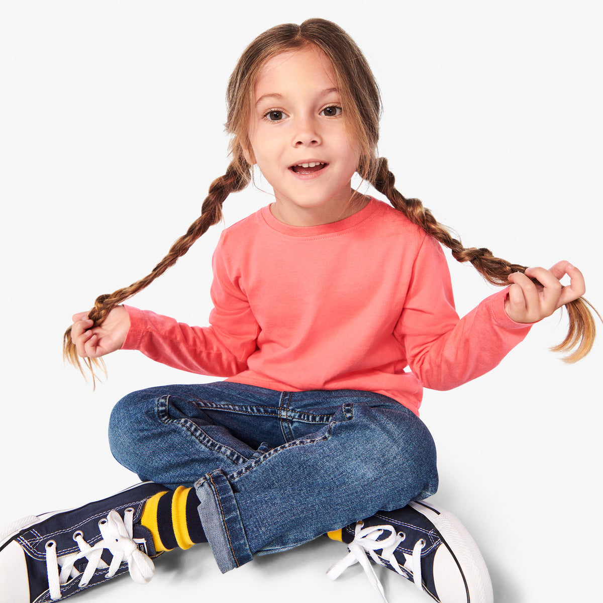 Kids long sleeve slim tee | Primary.com