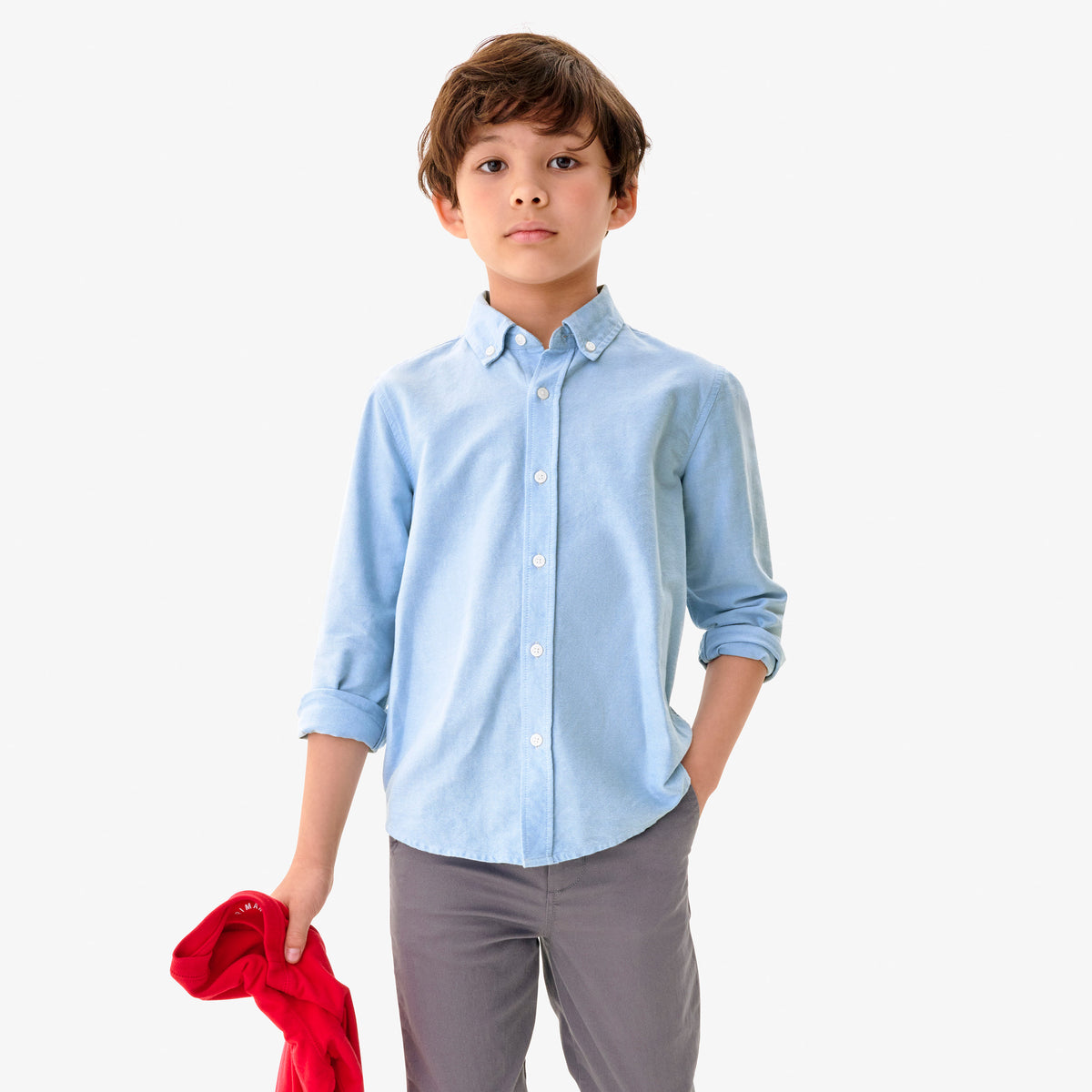 Kids long sleeve oxford shirt | Primary.com