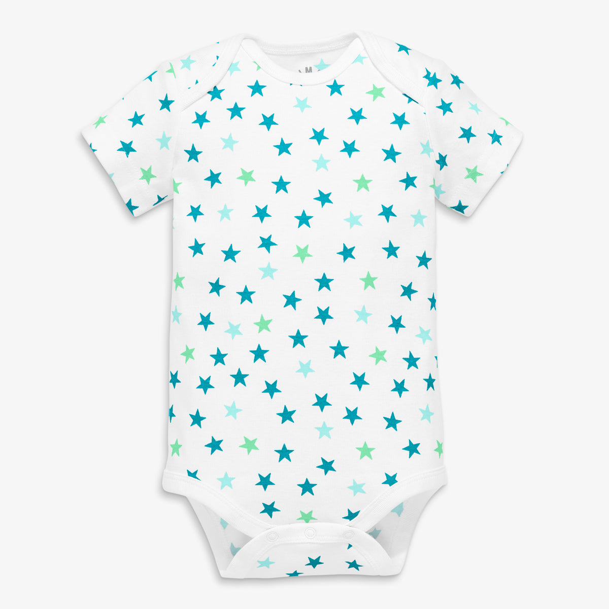 Clearance organic short sleeve babysuit in mini star | Primary.com