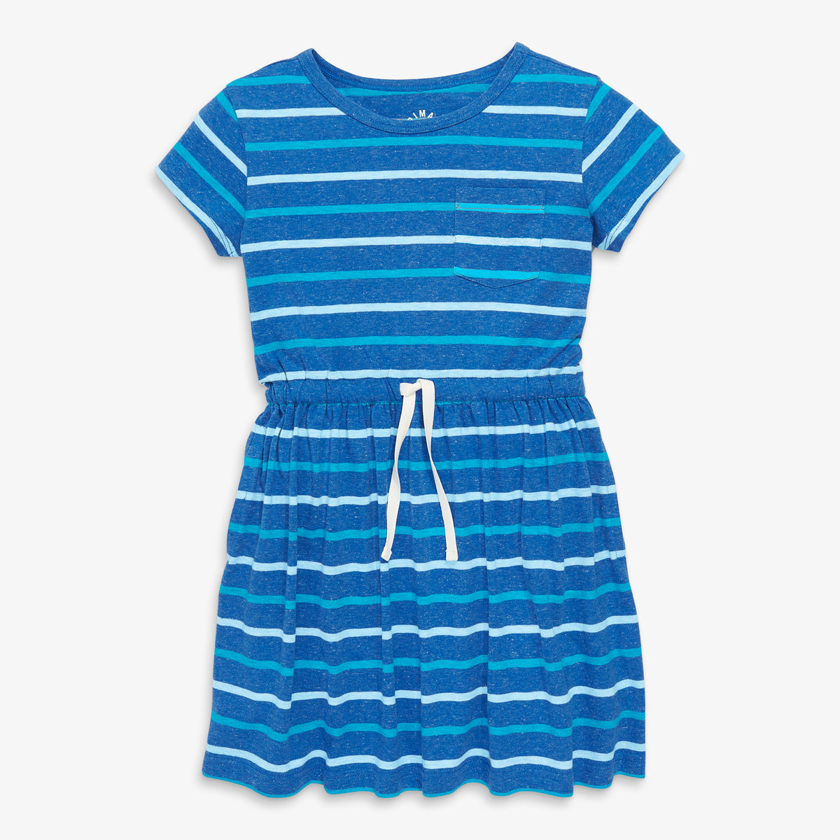 Clearance kids drawstring dress in heathered stripe | Primary.com