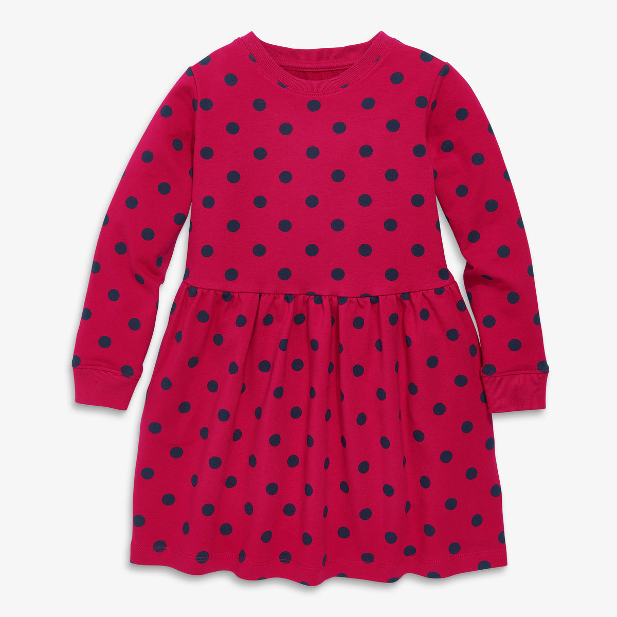Clearance kids cozy pocket dress in dot | Primary.com