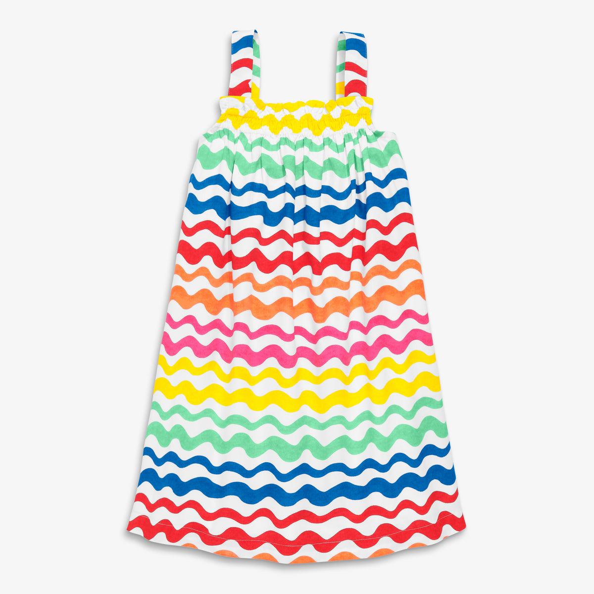 Kids tank dress in rainbow watercolor waves | Primary.com